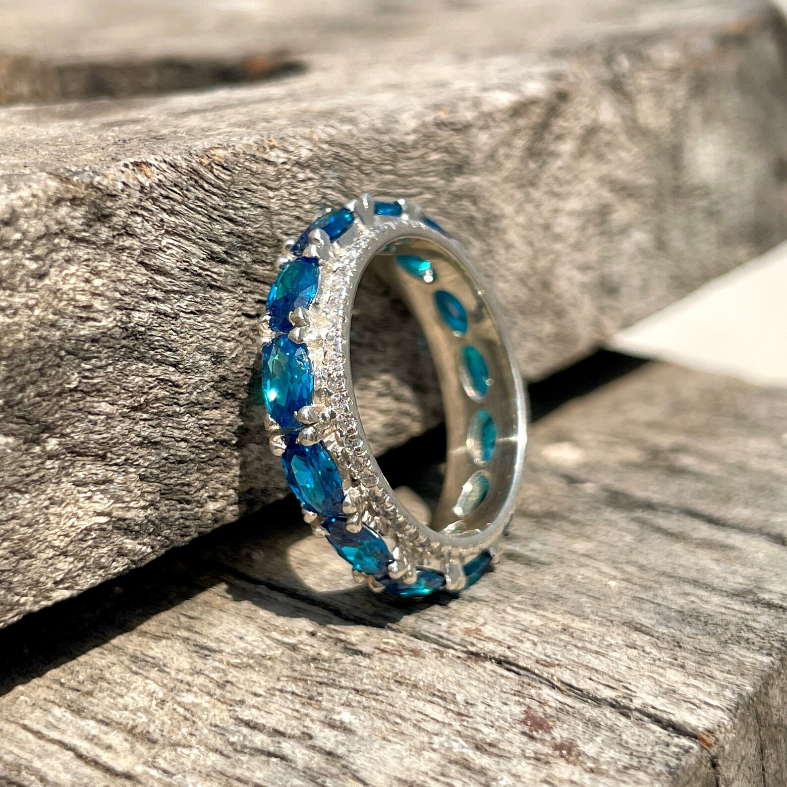 London Blue Topaz Band Eternity Ring Topaz Eternity Band - Etsy