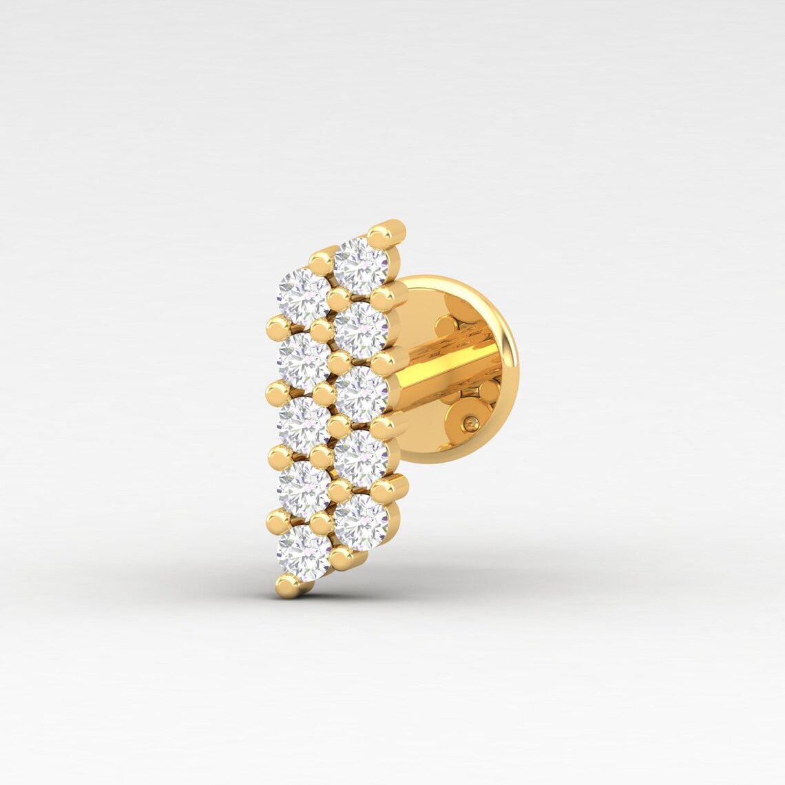 Diamond Helix Piercing Diamond Tragus Piercing 14K Cartilage | Etsy