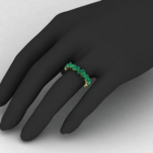 Stacking Emerald Eternity Ring, Dainty Ring, Minimalist Emerald Band ...