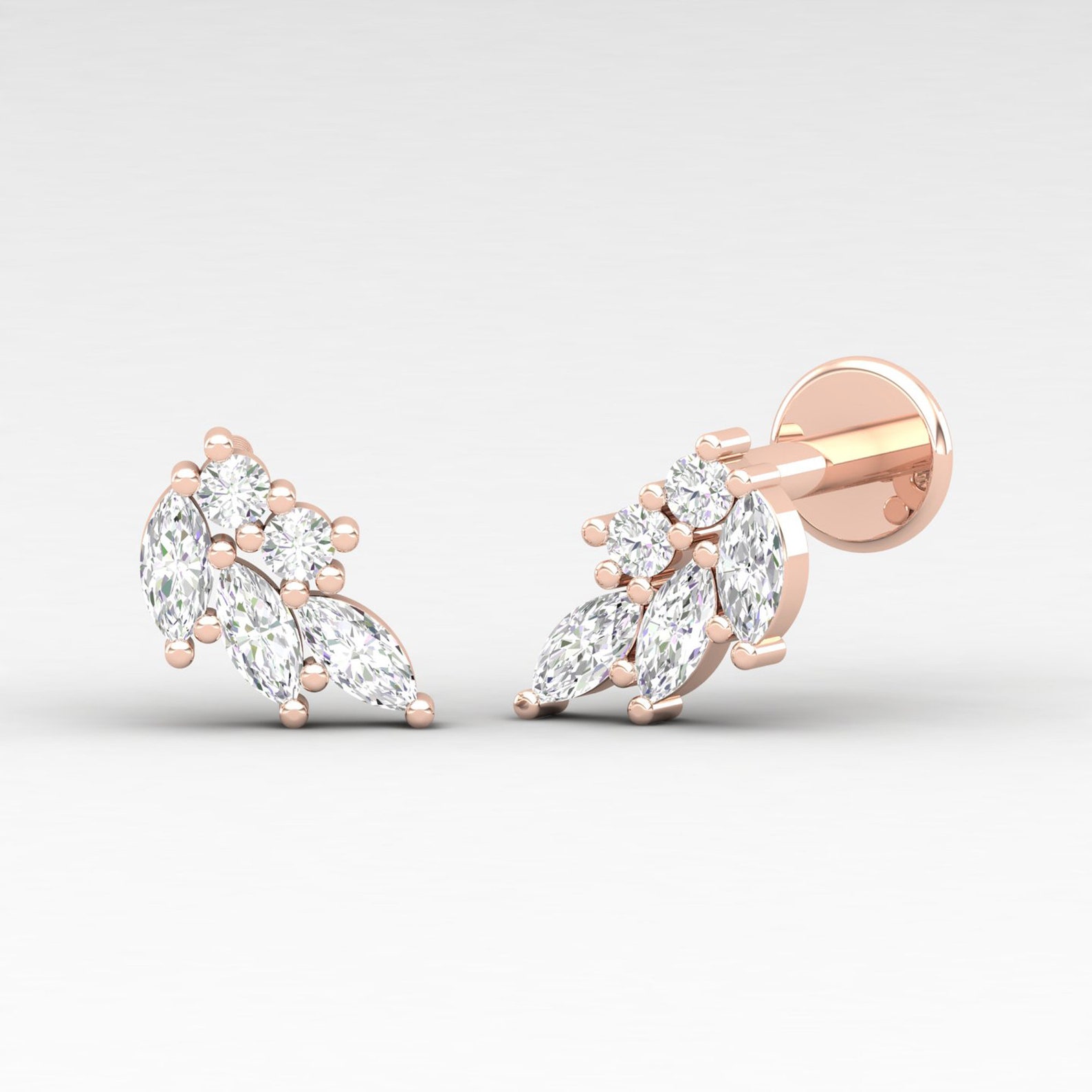 Diamond Cartilage Piercing Diamond Tragus Earring Helix Stud | Etsy