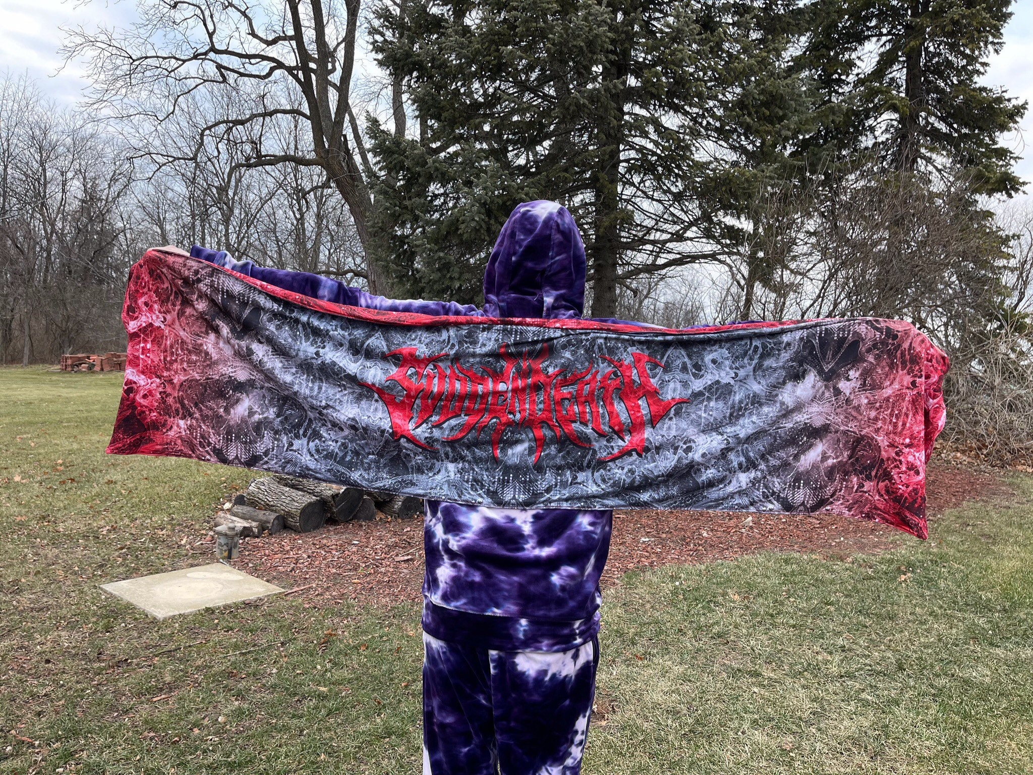 NEW SVDDEN DEATH Blood red pash silk spandex comes with extra goodies ...