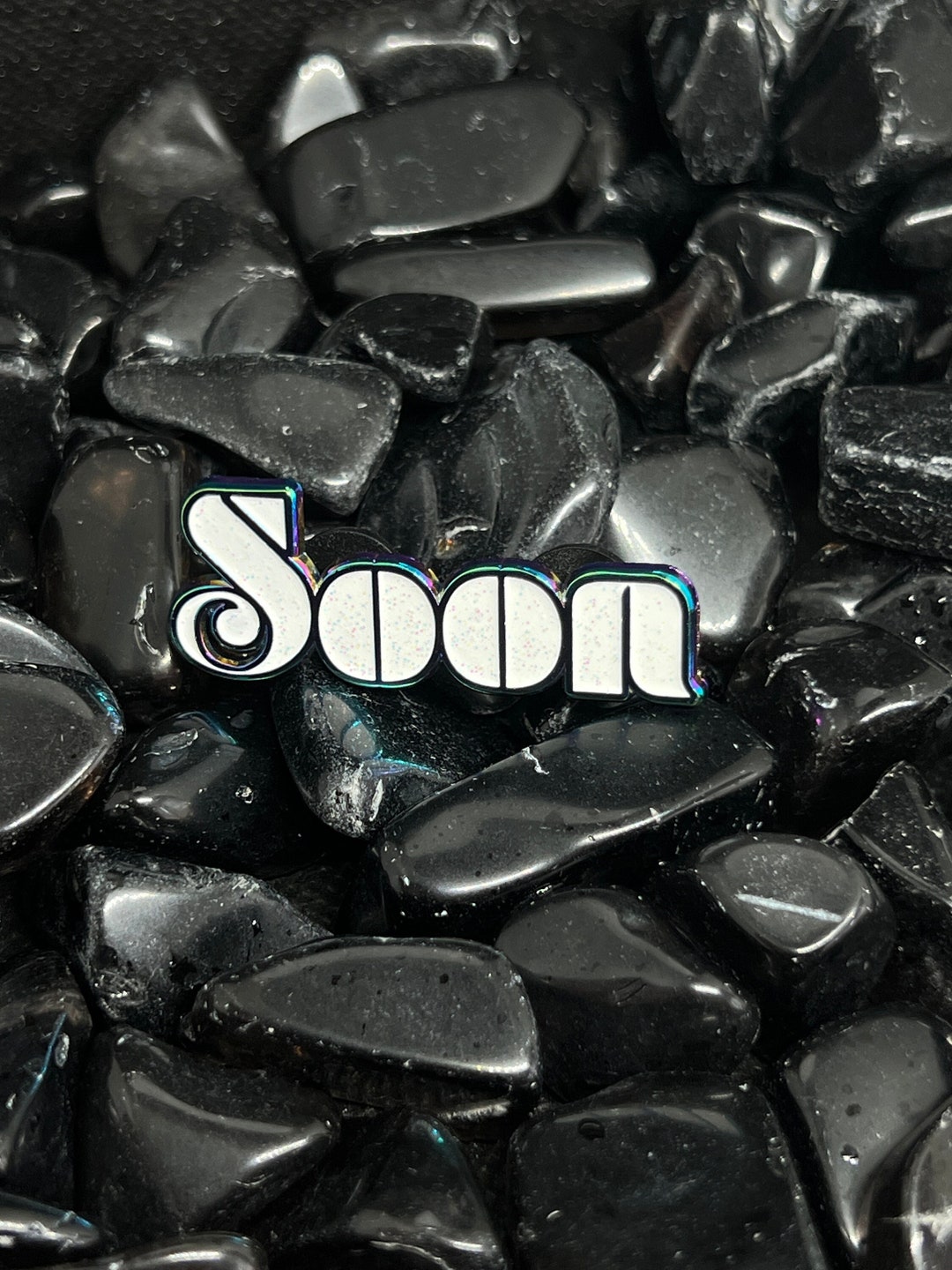 Pretty Lights Soon Hat Pin Rainbow Metal With Glow in the Dark Opal ...