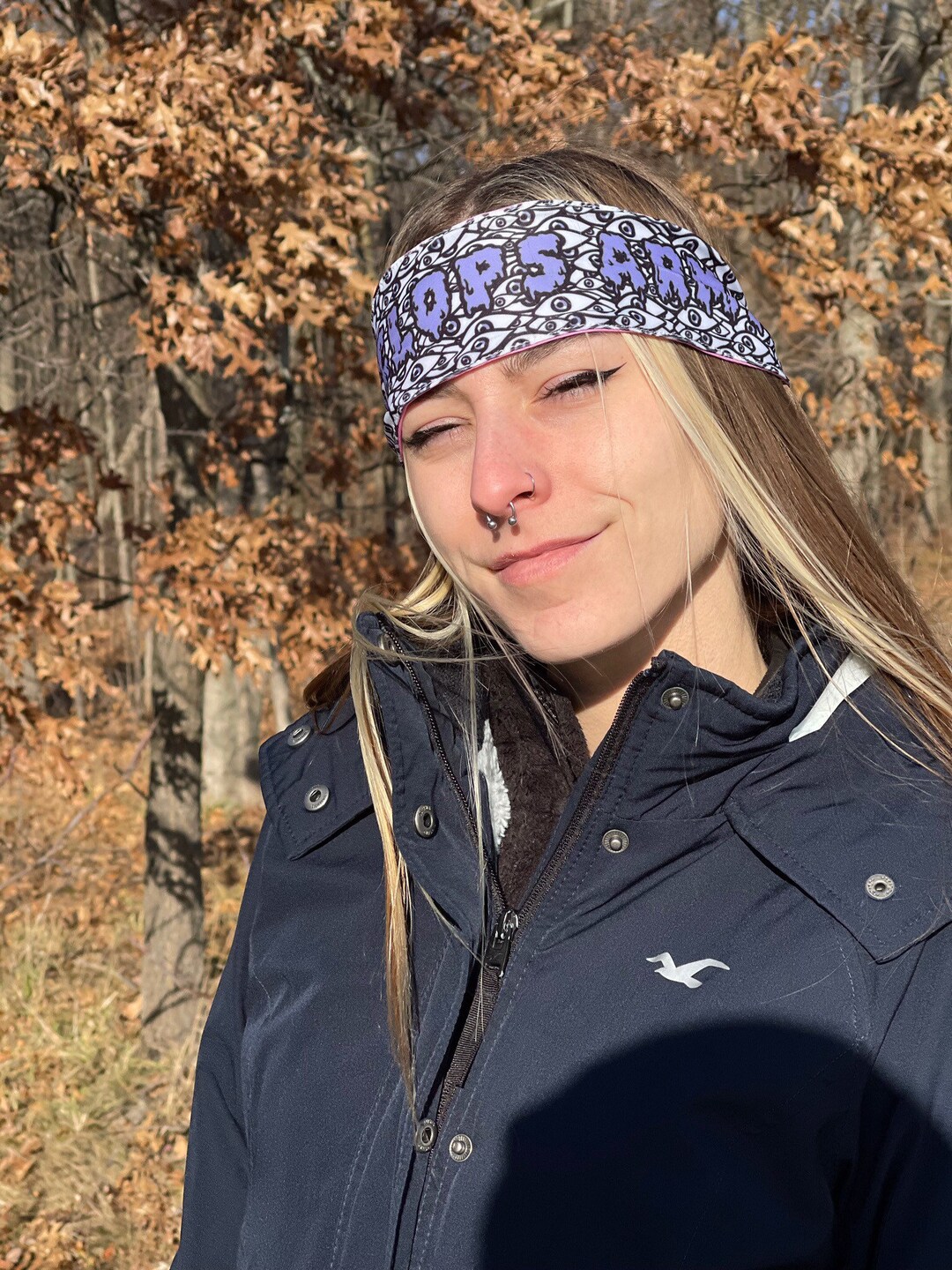 SUBTRONICS HEAD BAND Pink to Faded Purp 2 Sidded Cyclops Army Dubstep ...