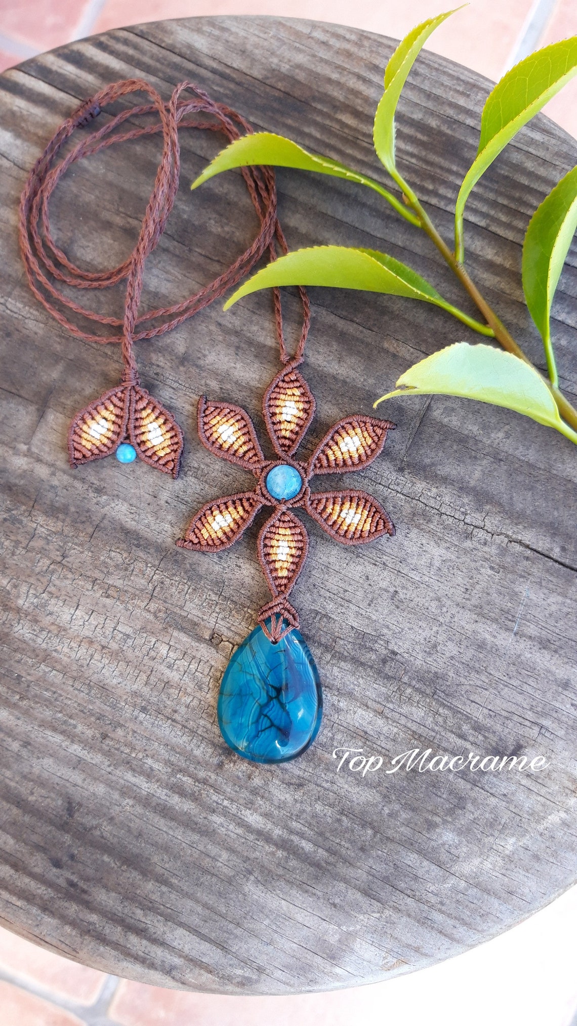 Macrame Necklace Handmade Jewelry - Etsy UK