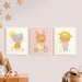 Cute Animals Prints Set of 3, Printable Nursery Wall Art Decor, Bunny ...