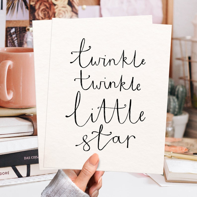 Twinkle Twinkle Little Star Print, Printable Nursery Wall Art Decor ...