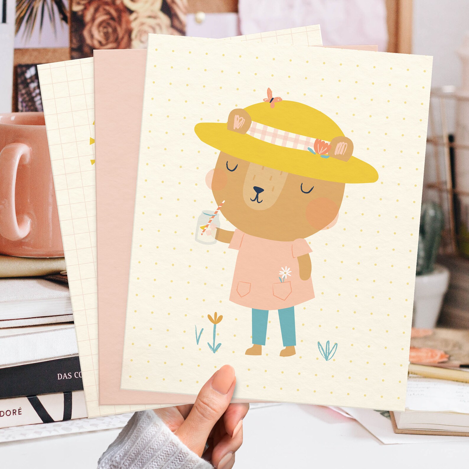 Cute Animals Prints Set of 3, Printable Nursery Wall Art Decor, Bunny ...