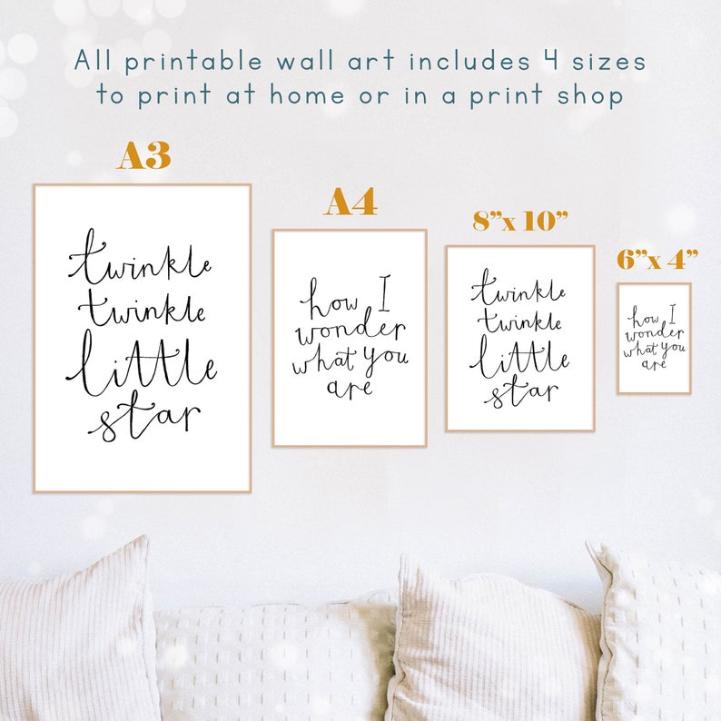 Twinkle Twinkle Little Star Print, Printable Nursery Wall Art Decor ...
