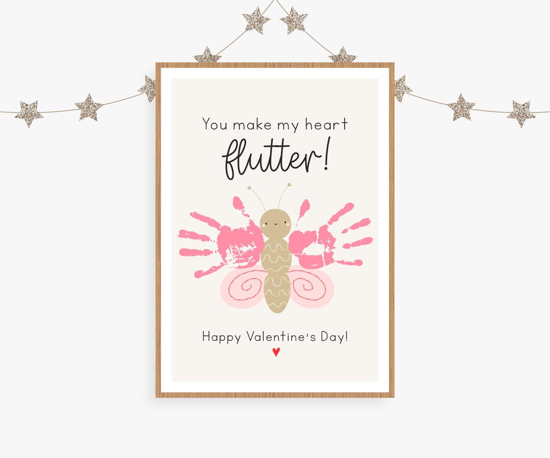 Valentine's Day Handprint Art - Butterfly Handprint Baby Toddler ...