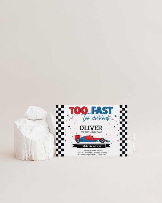 Racing Car Birthday, First Birthday Invitation, Second Birthday ...