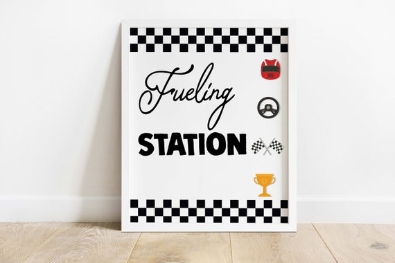 Editable Fueling Station Sign Race Car Sign Party Decor Sign Birthday ...