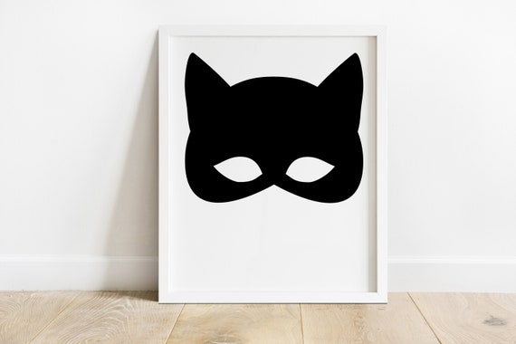 Black Mask Print Printable Wall Art Black Mask Nursery Decor Kids Room ...