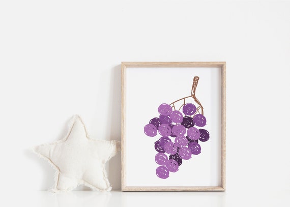 Grape Bunch PRINT, Kids Room Decor, Boy Nursery Print, Printable Wall ...