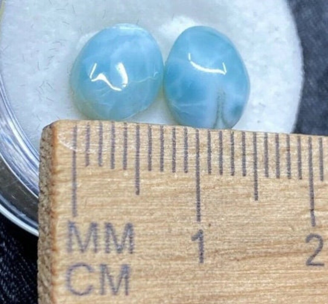 4.5cts Set of Larimar Polished Blue Cabochons From Brazil - Etsy
