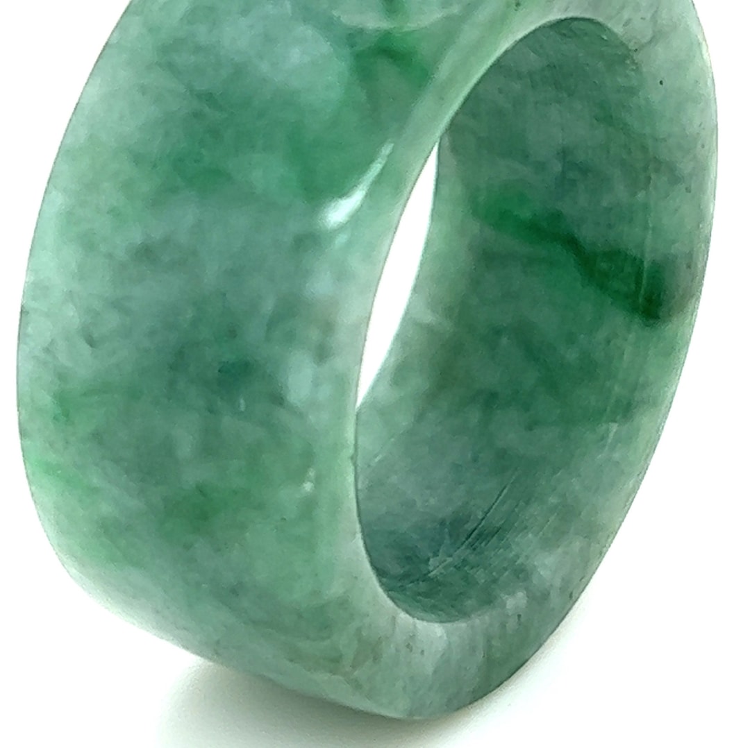 11.5US Auténtico Anillo de Jade Jadeíta Birmano Verde y Grado A - Etsy ...