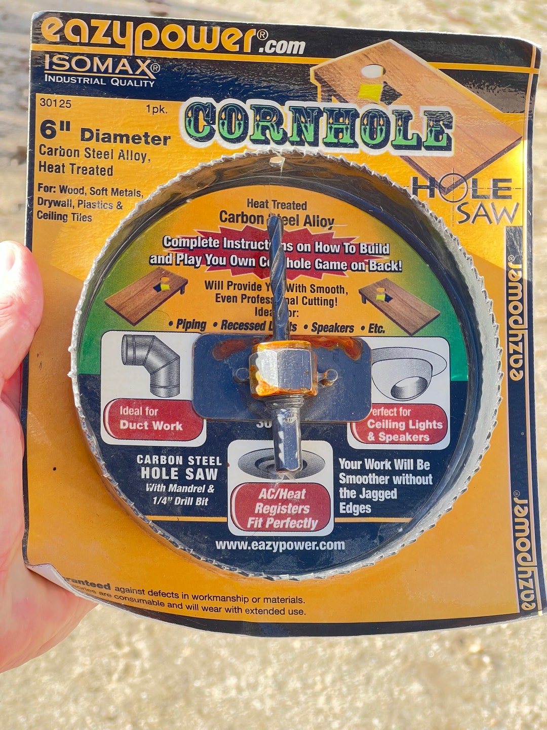 6 Inch Cornhole Hole Saw Cafts Duct Work Lighting Tool - Etsy