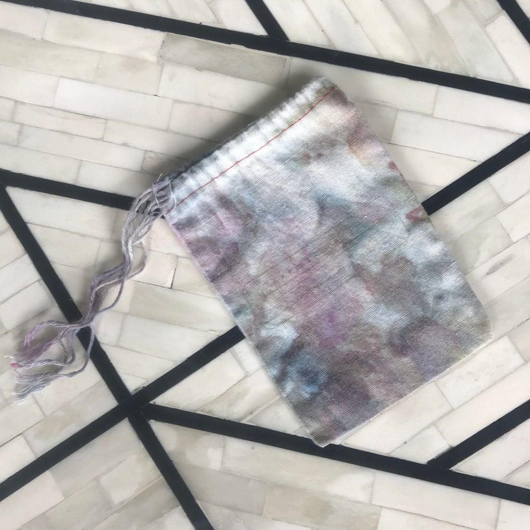 Hand Dyed Drawstring Bag, 8 X 5 // Ice Dye / Tie Dye / Bag - Etsy