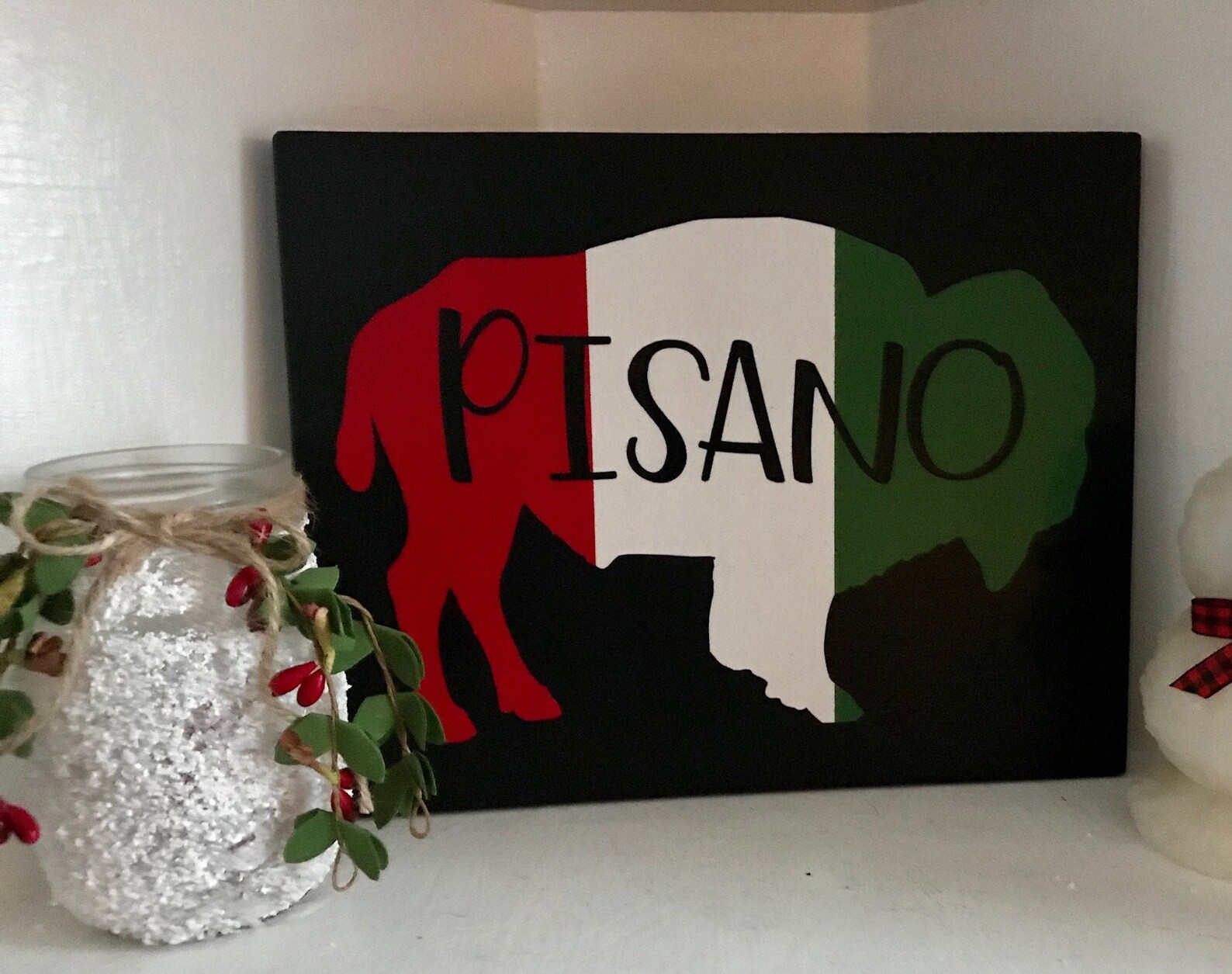 Personalized Italian Buffalo Painted Wood Sign - Etsy