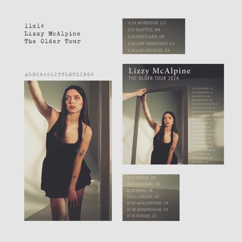 The Older Tour Lizzy Inspired Poster 11x14 Etsy