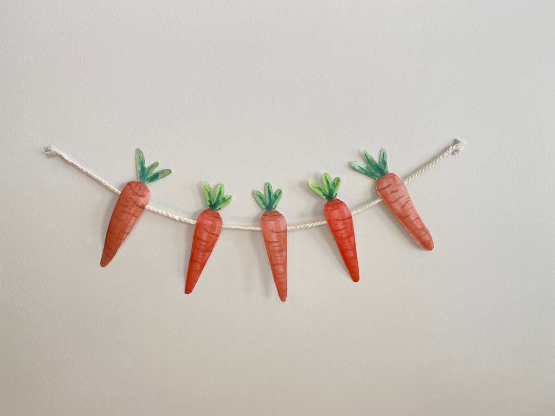 Easter Garland, Carrot Banner, Spring Banner, Fireplace Decor, Mantle ...