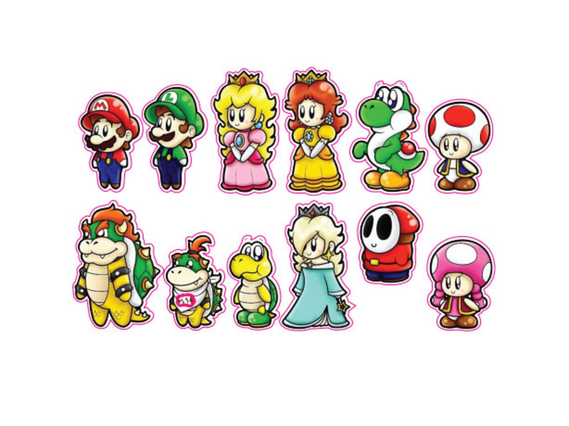 Mario Bros 12 Stickers Decals Set Stickers Pack Waterproof Stickers - Etsy