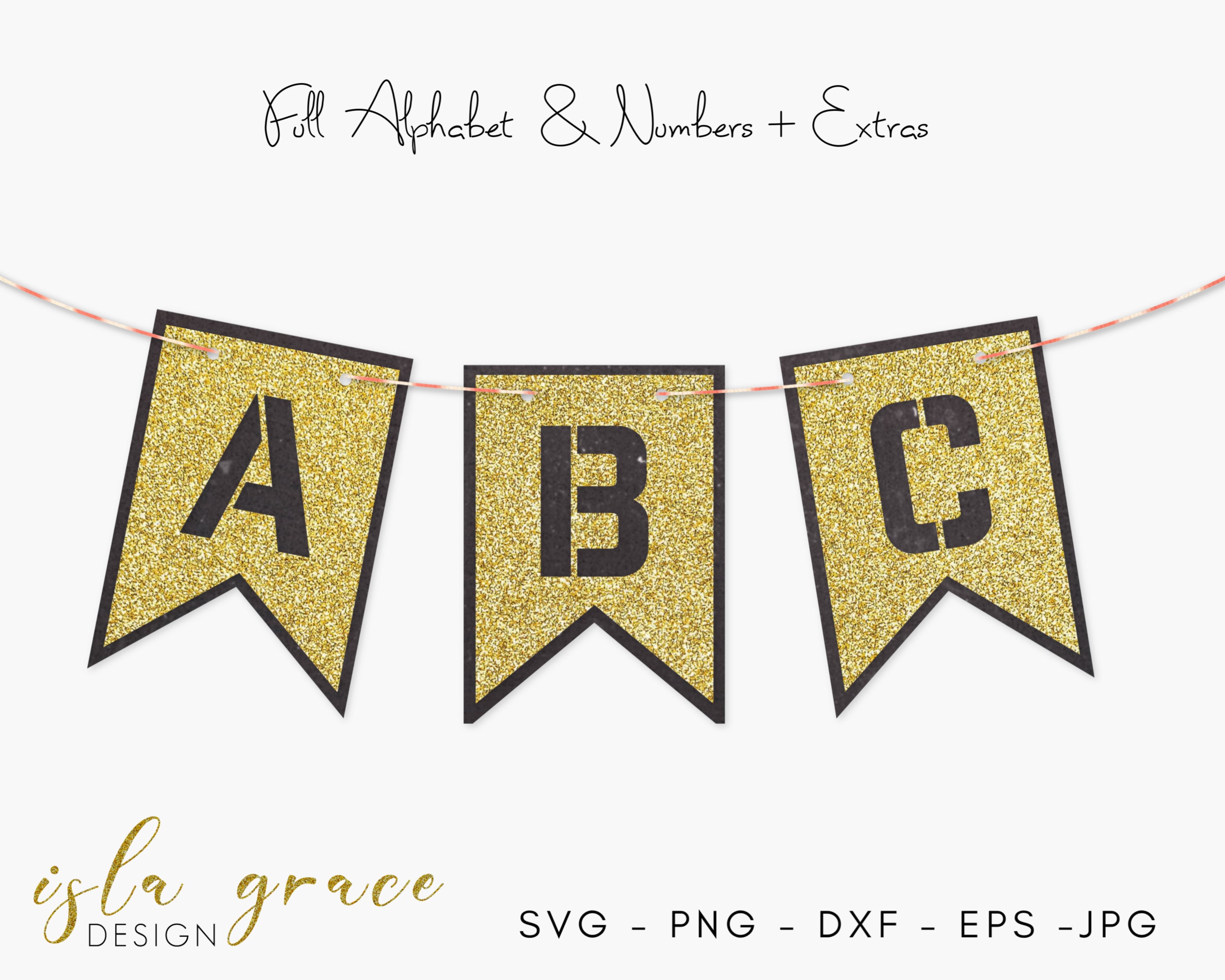 Banner SVG Alphabet Bunting SVG Letter Banners SVG Pennant - Etsy