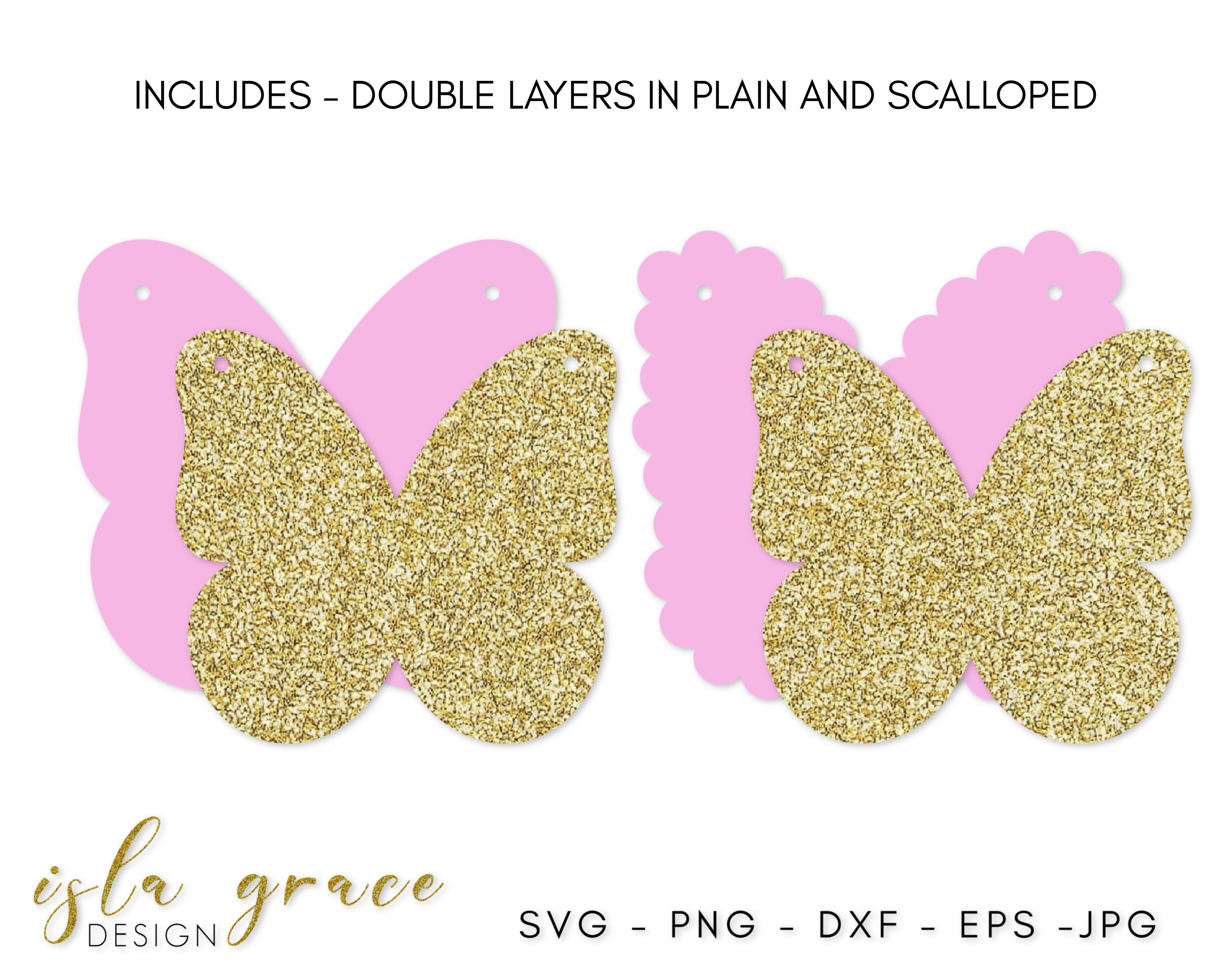 Butterfly Banners SVG Pennant Bunting SVG Template Cut File | Etsy