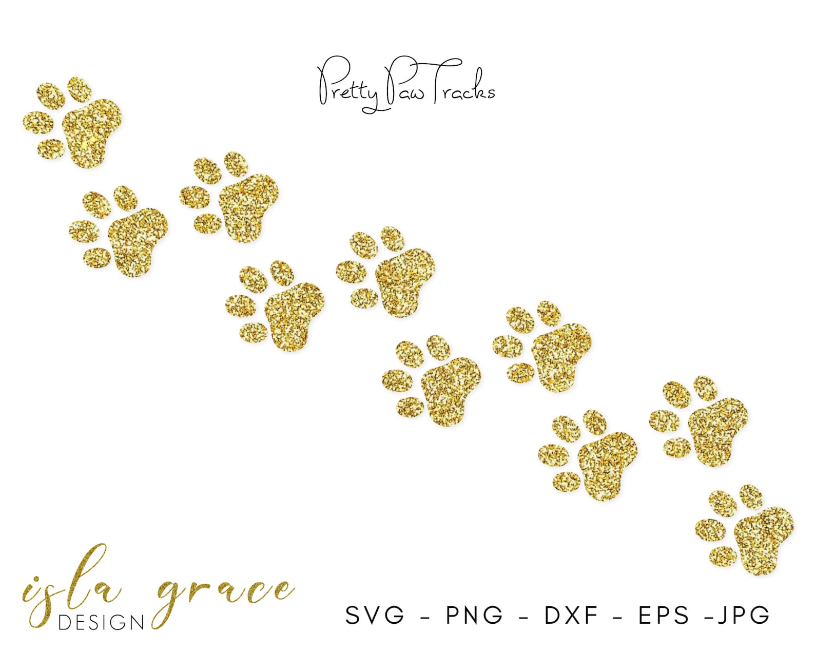 Paw Print SVG Paw Tracks Cat Print SVG Cut File Dog Paw | Etsy