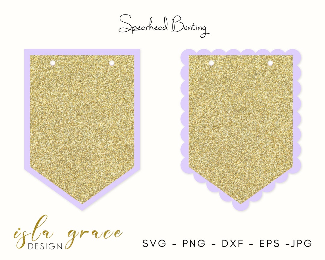 Pennant Bunting SVG Template: Spearhead Banner Cut File (digital ...