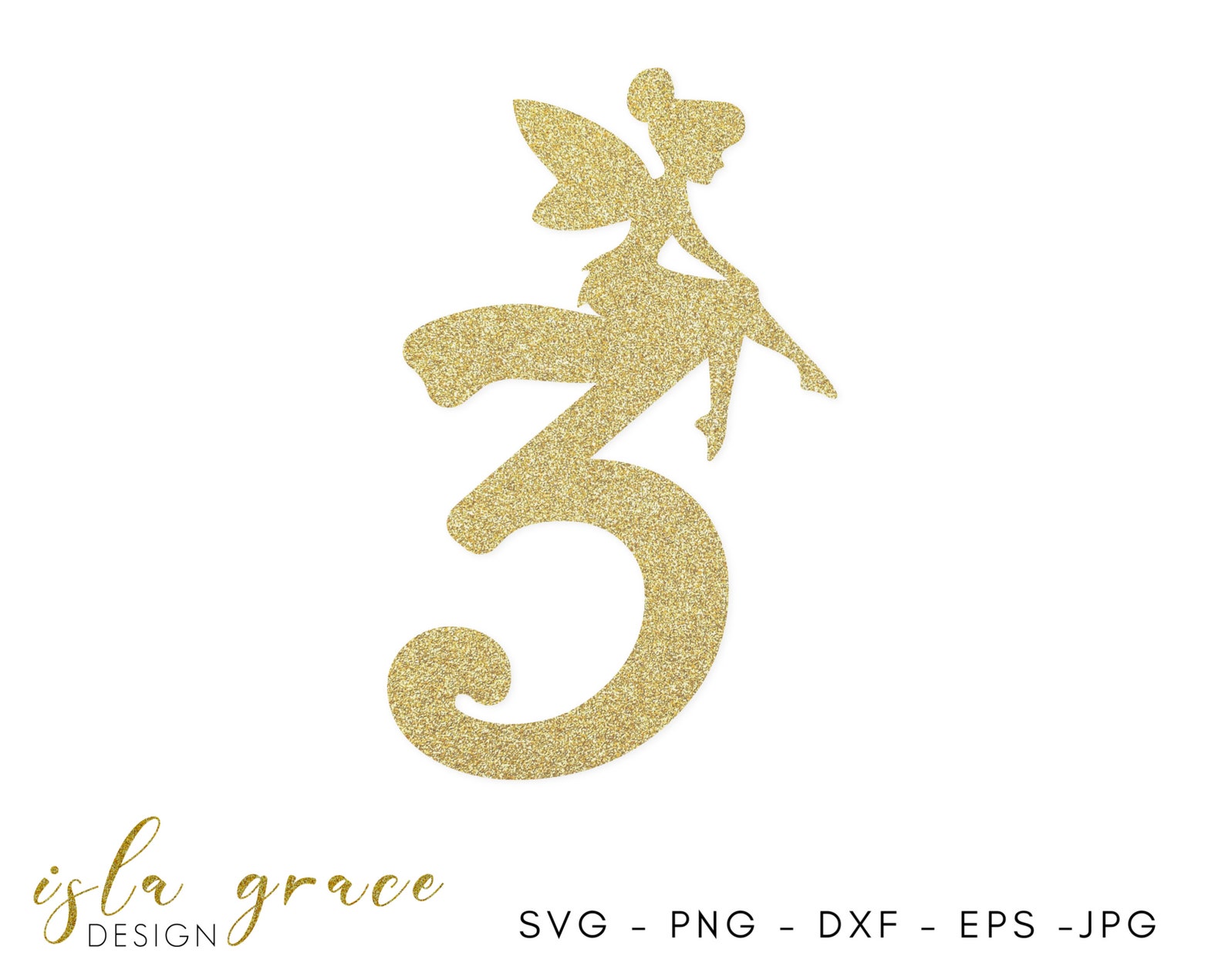 3rd Birthday Fairy Number SVG, 3rd Topper, 3rd Decal, Fairy Birthday ...