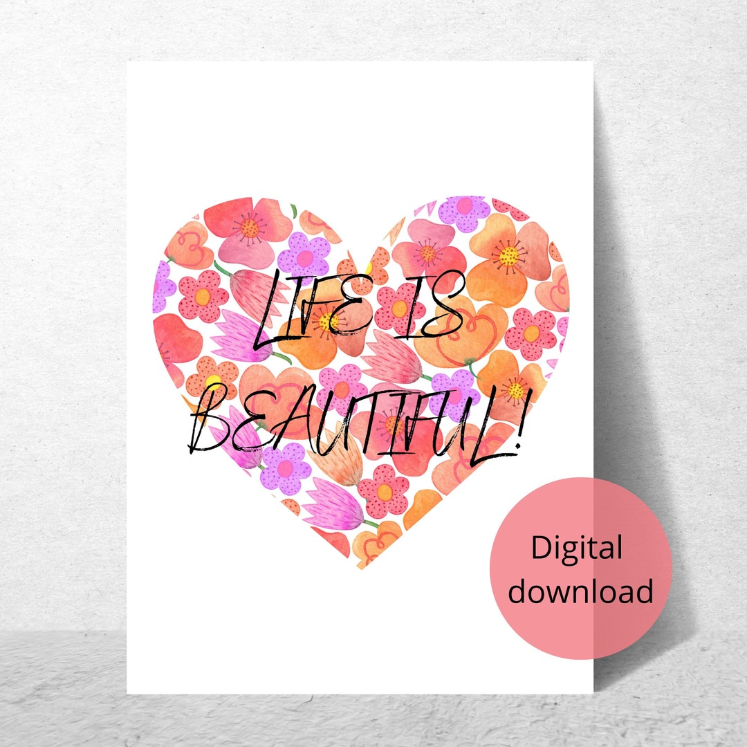 Inspirational Quotes of Positivity. Heart. Self Confidence. Wallart to ...