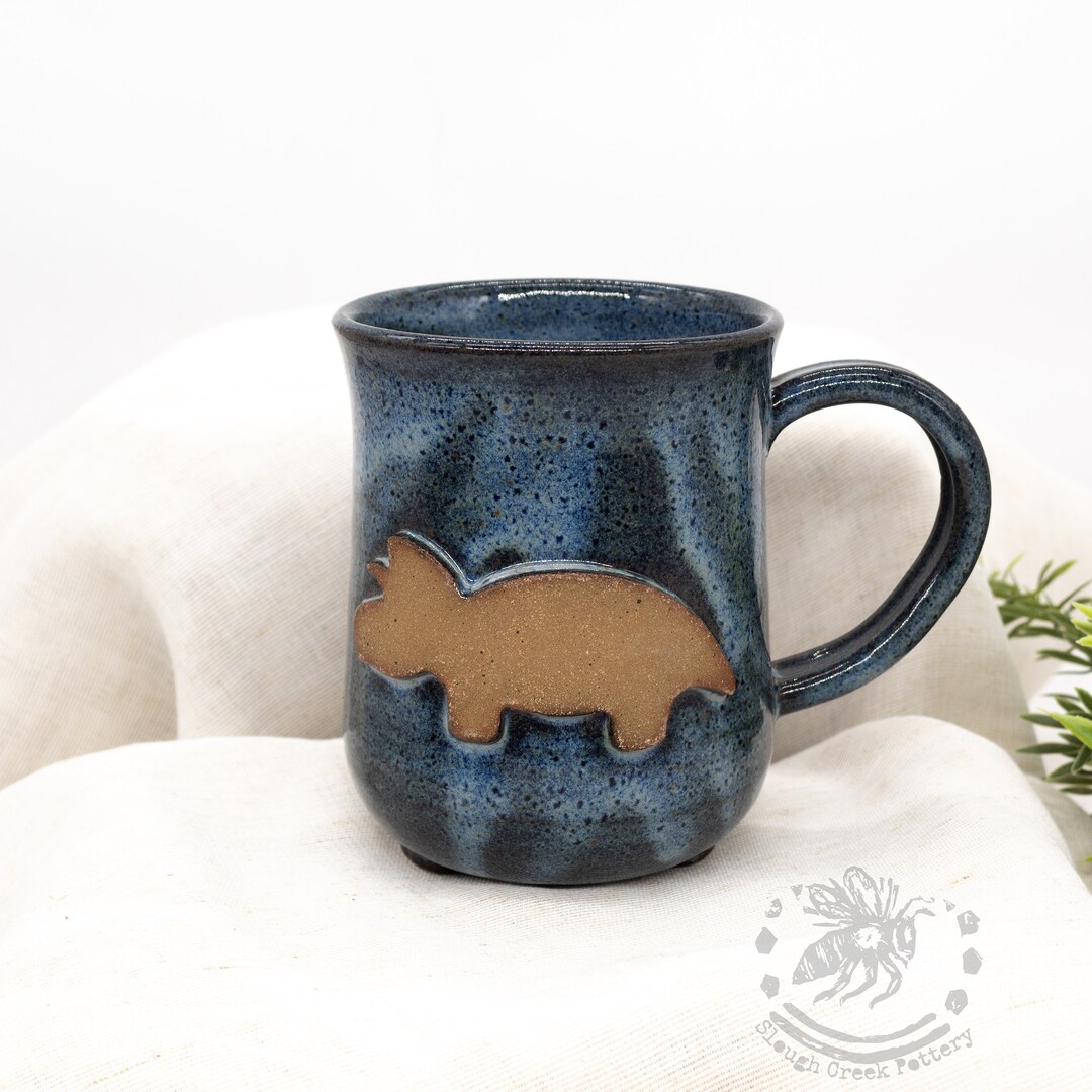 Triceratops Dino Coffee Mug With Feet and Handle 18 Oz Blue - Etsy