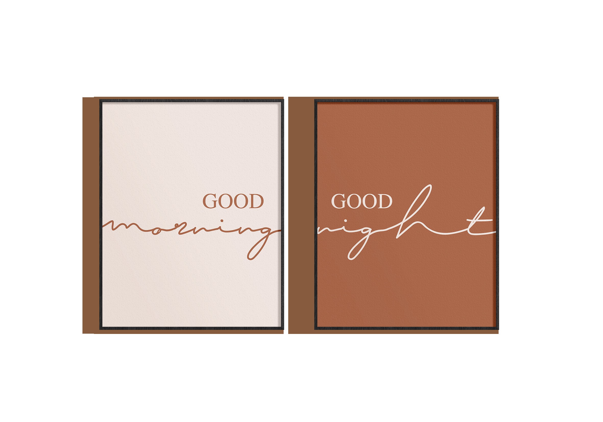 Good Morning Good Night Wall Decor Bedroom Print Set Set Of | Etsy