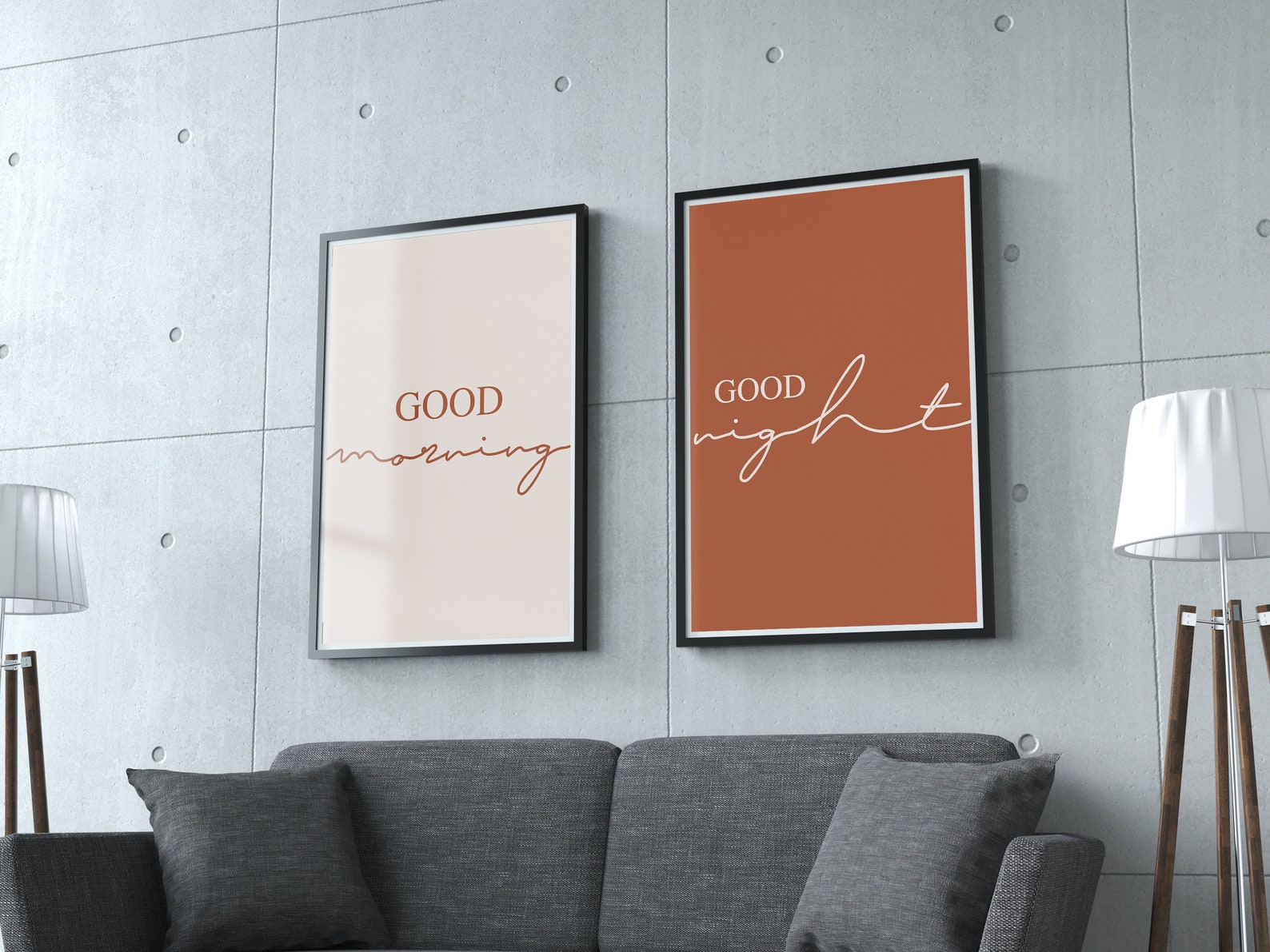 Good Morning Good Night Wall Decor Bedroom Print Set Set of - Etsy