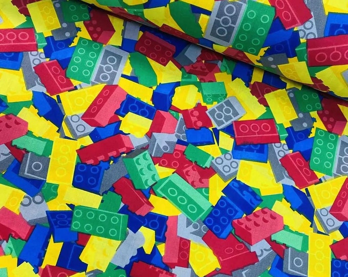 Toy Bricks Fabric Building Brick Scatter by Designedbygeeks Kids ...