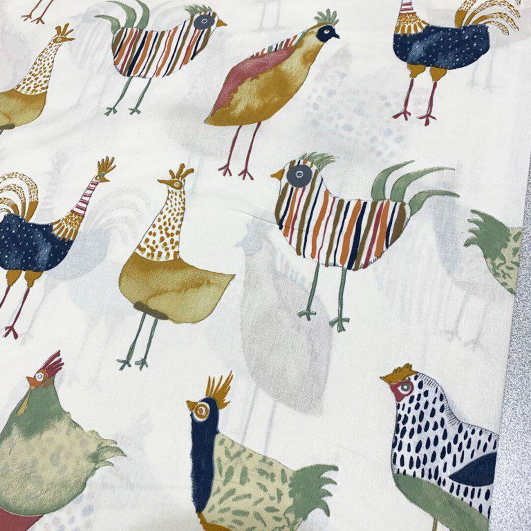 Сhicken Fabric Bird Cotton Fabric Farm Fabric by the Yard Pheasant ...