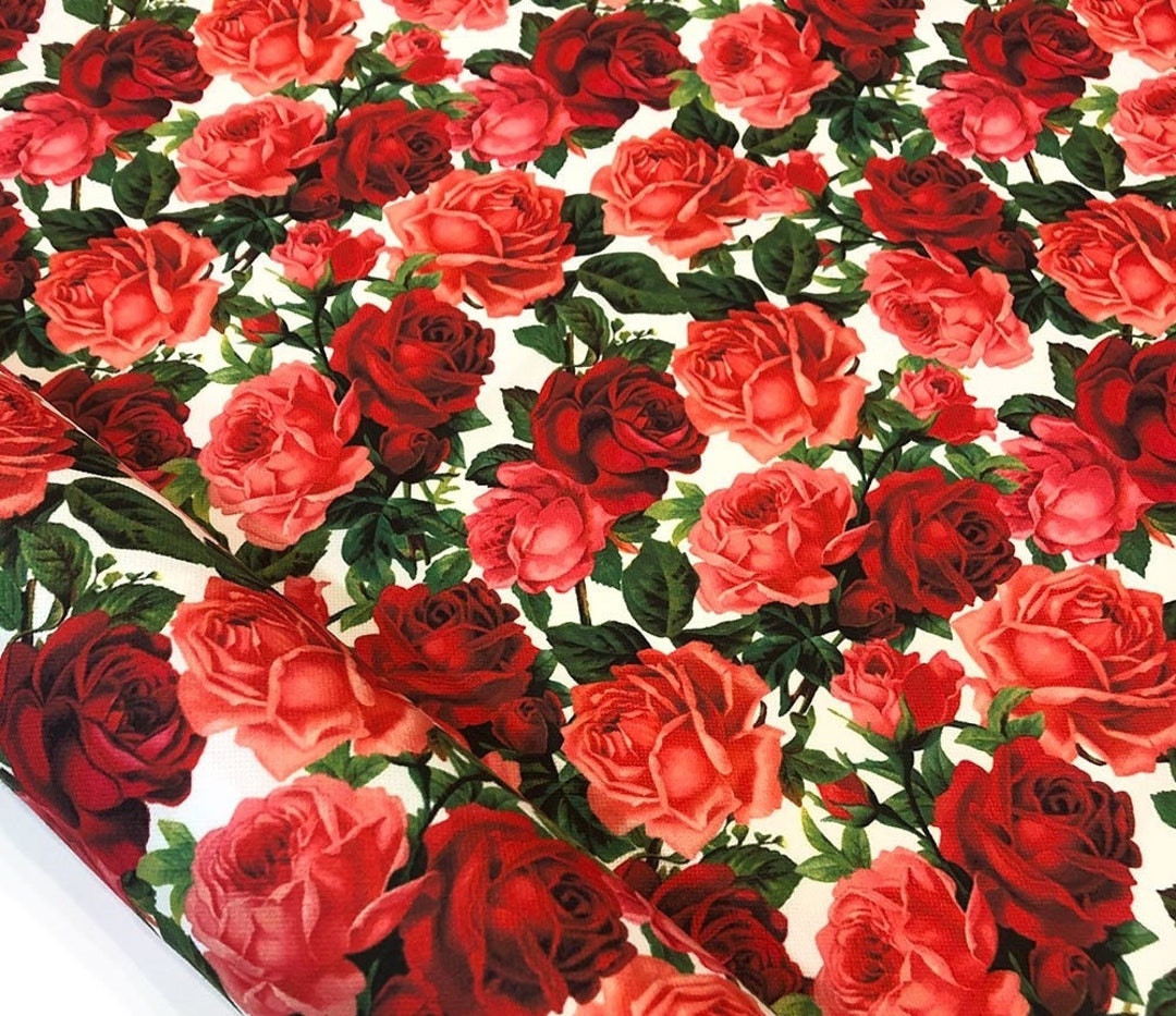Rose Upholstery Fabric Romantic Flower Valentine Floral Fabric - Etsy