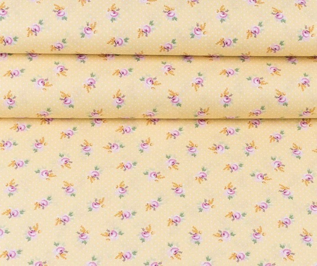 Pastel Floral Fabric Rose Cotton Fabric Flowers Fabric English - Etsy