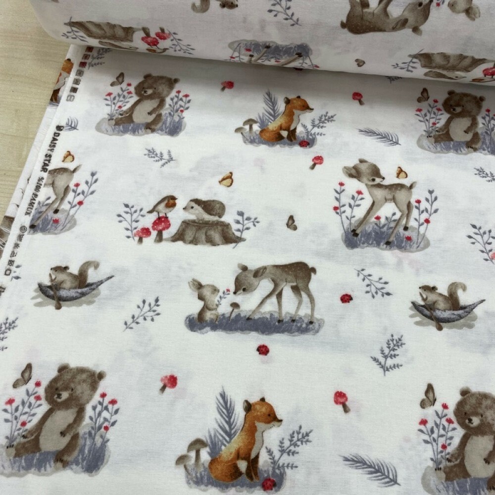 Forest Friends Flannel Fabric the Yard Babies Pajama Material Soft ...