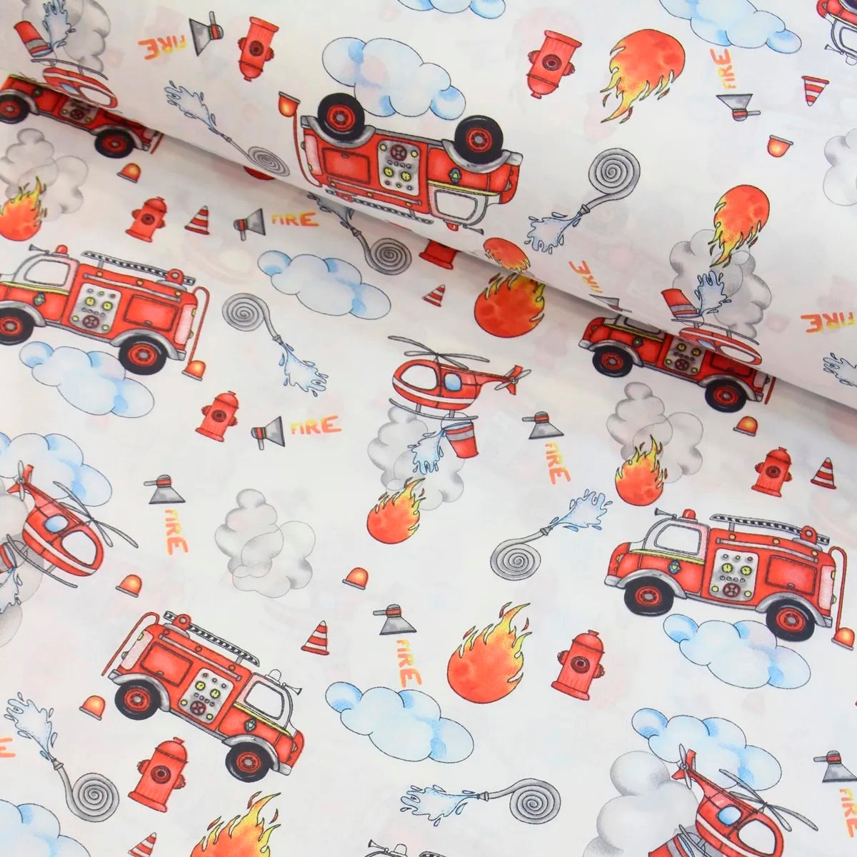 Fire Truck Fabric by the Yard-meter Baby Boy Fabric Nursery Fabric ...