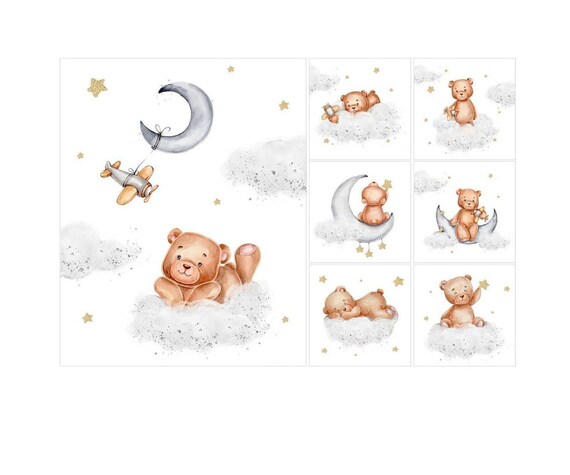 Bear Fabric Panels Fabric Panel for Quilt Baby Quilting Cotton - Etsy