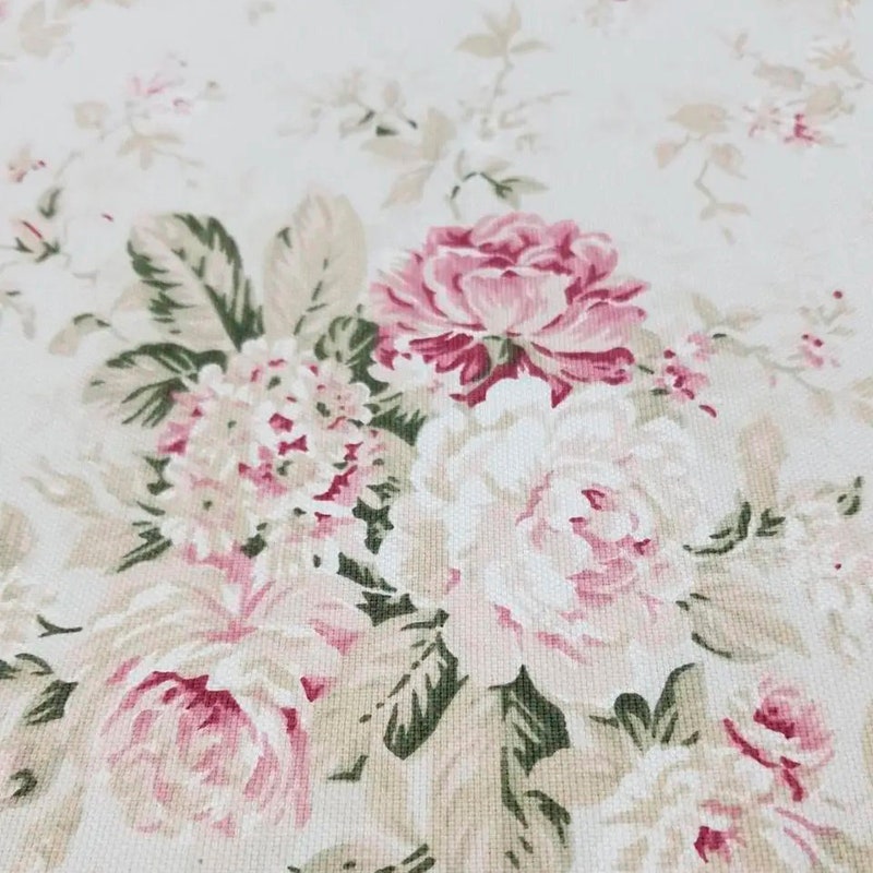 Shabby Chic Rose Fabric - Etsy
