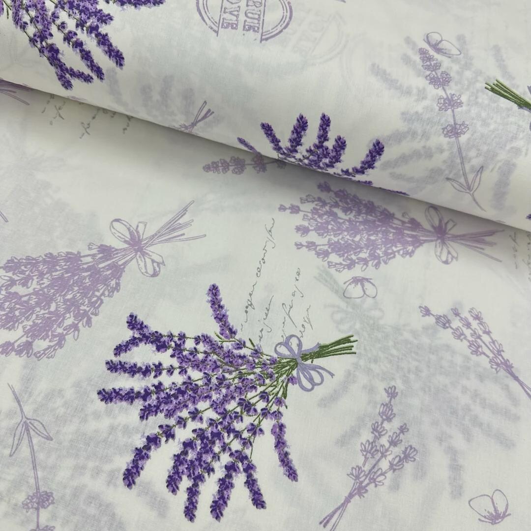 Lavender Fabric Provence Print Fabric by the Yard-meter Floral Cotton ...