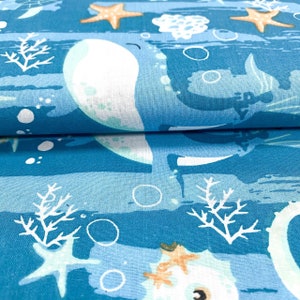 Sea Animals Fabric Ocean Animal Fabric Baby Fabric by the Yard-meter ...