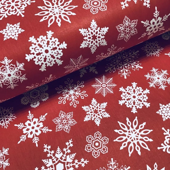 Snowflake Fabric Christmas Fabric Holiday Cotton Fabric by the - Etsy