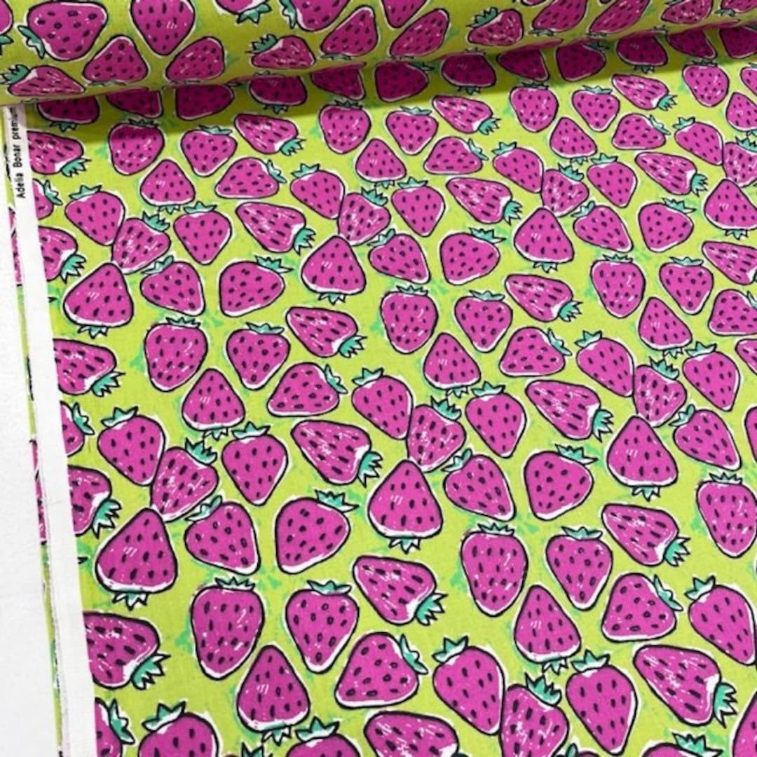 Strawberry Fabric Fruit Fabric by the Yard-meter Berry Fabric Food ...