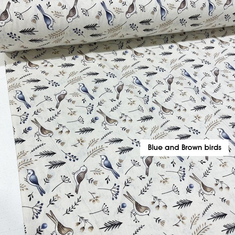 Birds Fabric Bird Print Fabric Flowers Fabric Botanical Fabric - Etsy