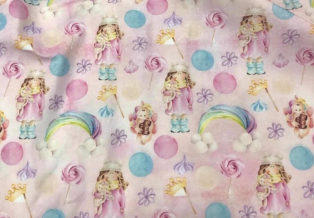 Baby Girl Fabric Princess Fabric Rainbow Fabric by the - Etsy