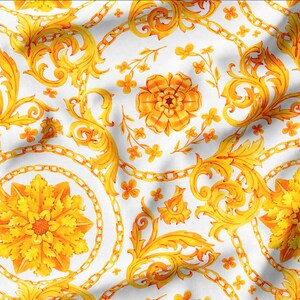 Baroque Fabric Upholstery Fabric by the Yard-meter Rococo Royal Golden ...