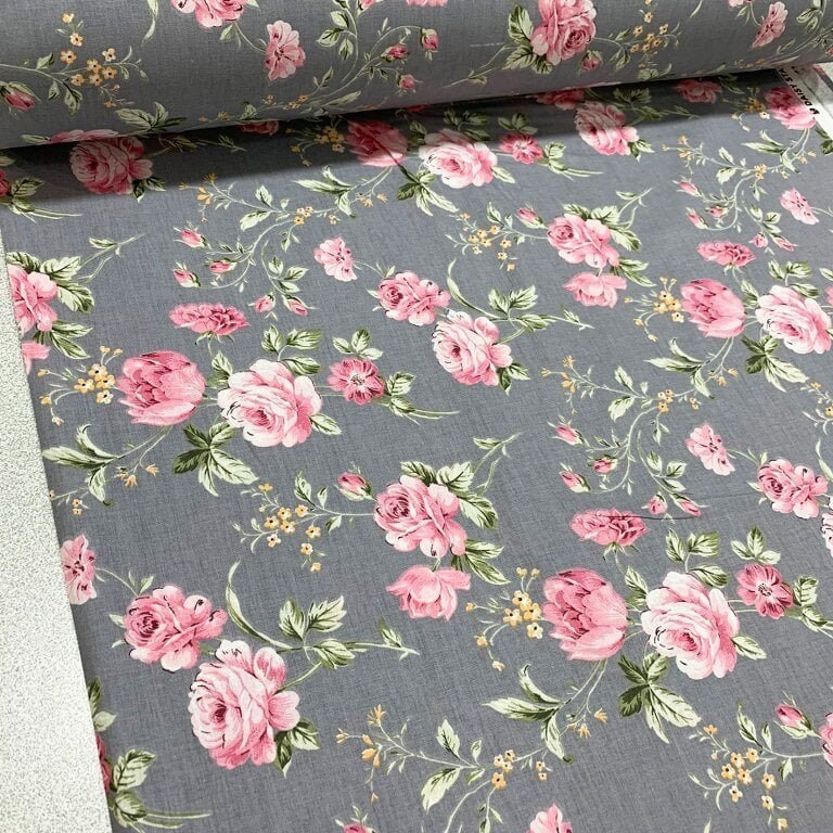 Rose Fabric by the Yard Floral Print Fabric Roses Cotton Fabric ...
